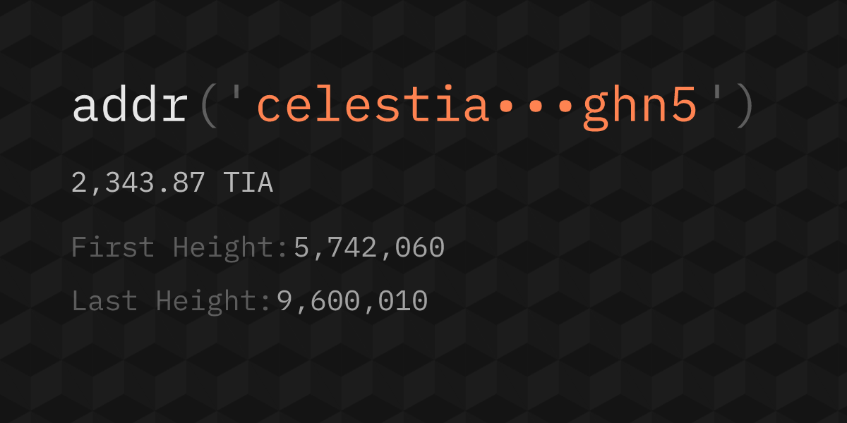 Address celestia1frnanwlfhx34txn6hzzjdjy24y3x9vudthghn5 - Celenium