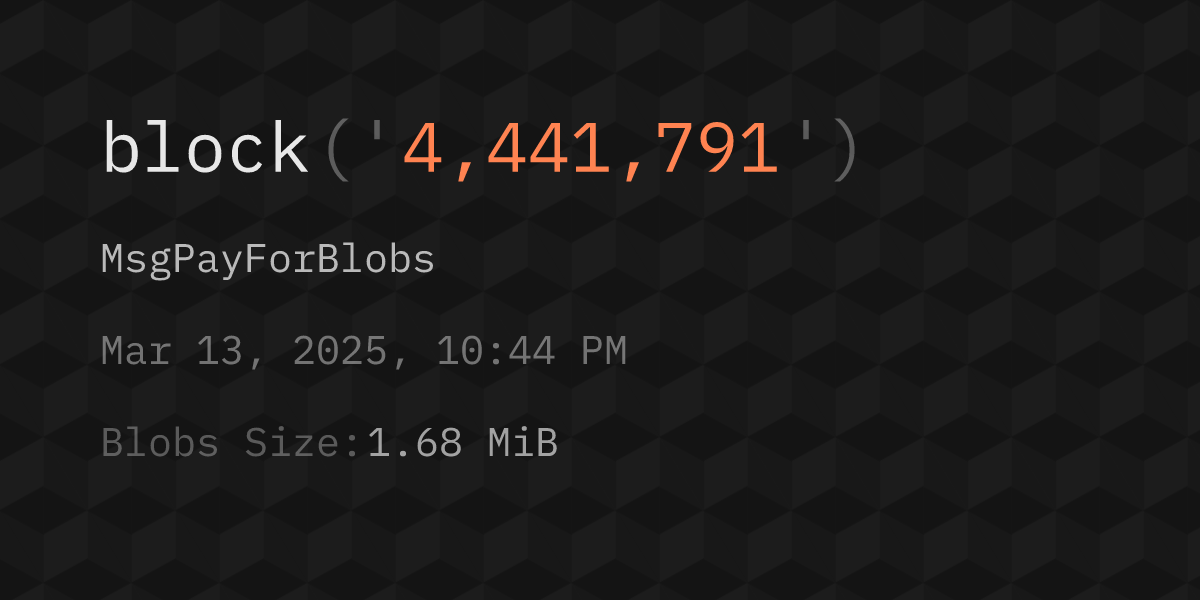 Block 4,441,791 - Celestia Explorer